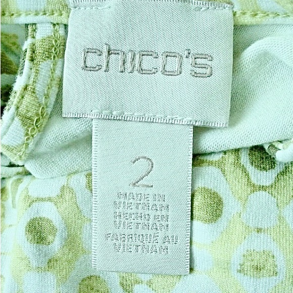 Chico's | Tops | Chicos Yellow Green Mod 34 Sleeves With Scoop Neck ...